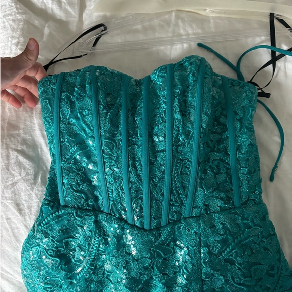 Alyce Paris | Dresses | Strapless Sparkle Lace Homecoming Dress | Poshmark